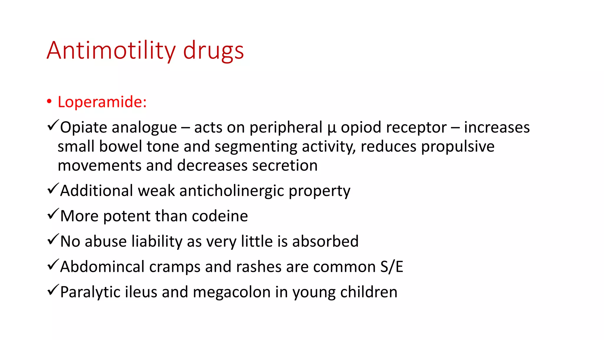 Pharmacology of laxatives & antidiarrhoeal drugs | PPTX