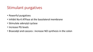 Pharmacology of laxatives & antidiarrhoeal drugs | PPTX