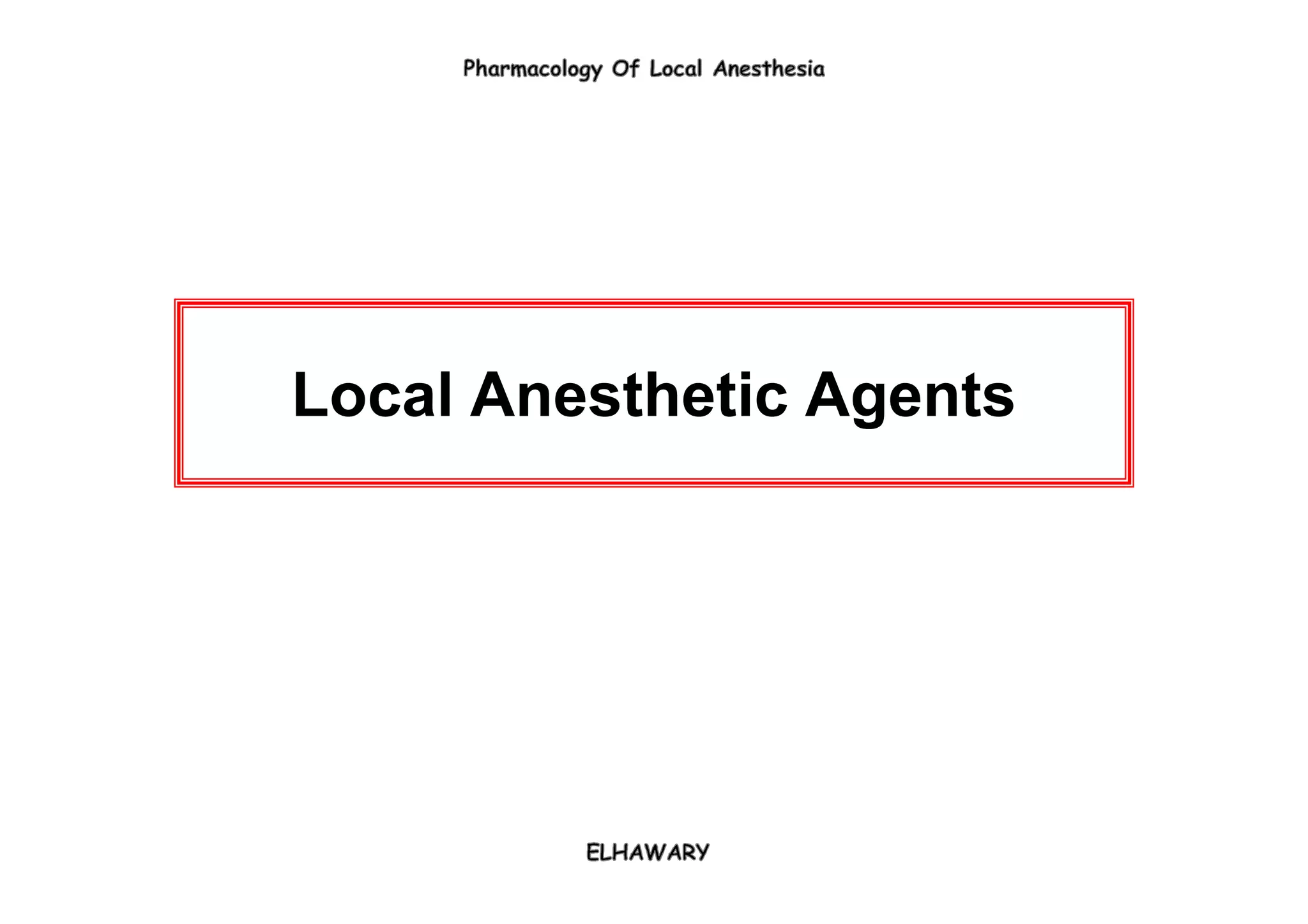 Contents of the dental carpule - Pharmacology of local anesthesia | PDF