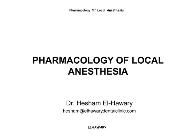 Contents of the dental carpule - Pharmacology of local anesthesia | PDF ...