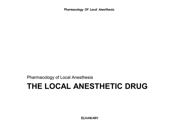Contents of the dental carpule - Pharmacology of local anesthesia | PDF ...