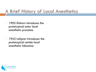 Pharmacology of local anesthesia | PDF