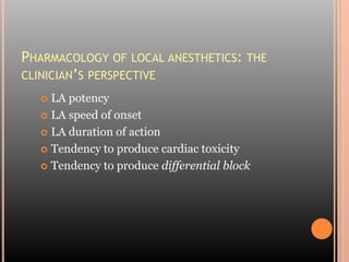 Pharmacology of local anesthetics | PPTX