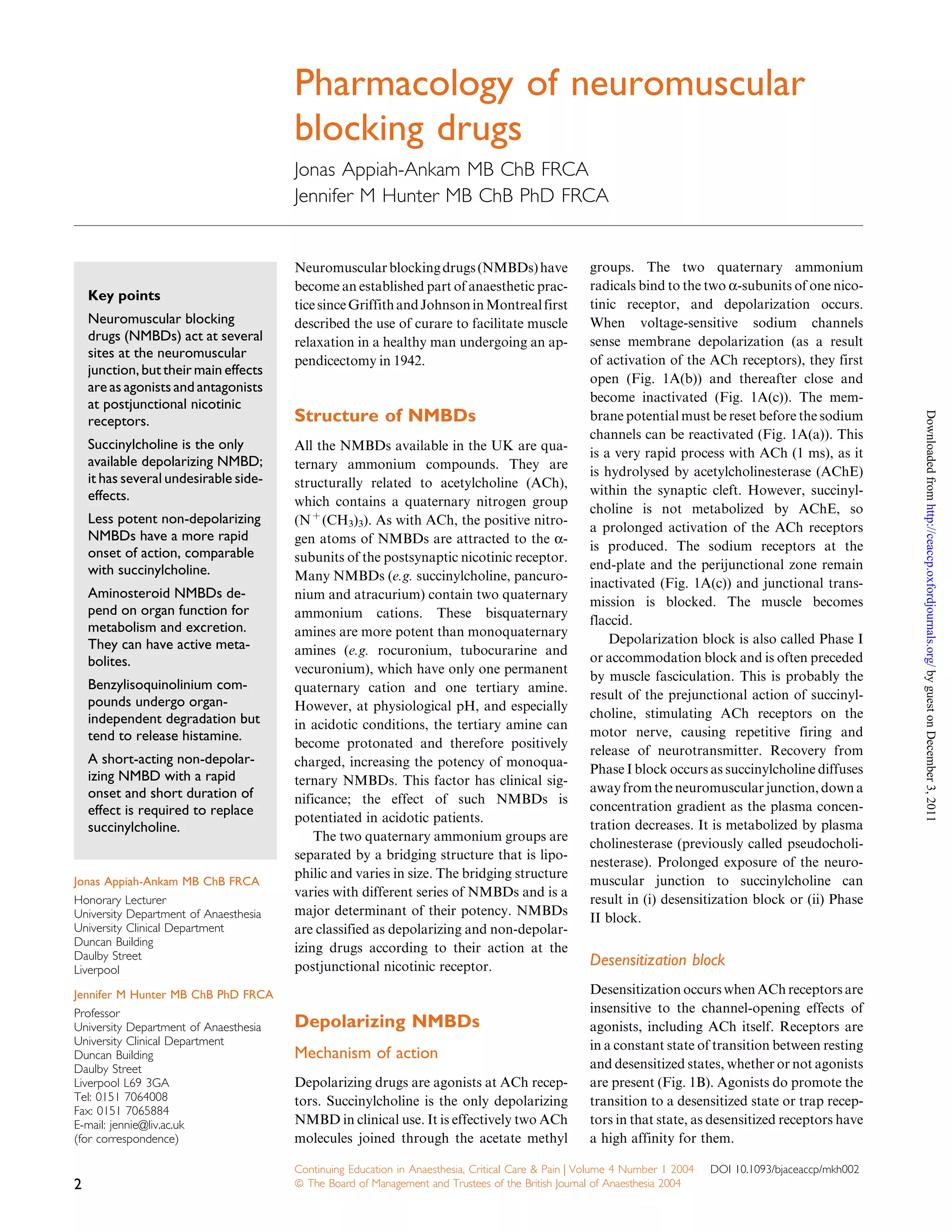 Pharmacology of neuromuscular_blocking_drugs excellent | PDF
