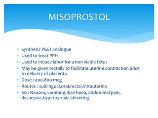 Pharmacology of obstretic drugs | PPTX