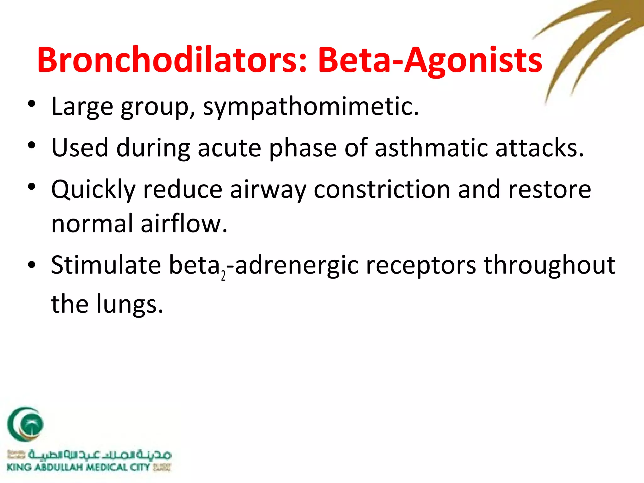 Pharmacology of Respiratory Diseases | PPT