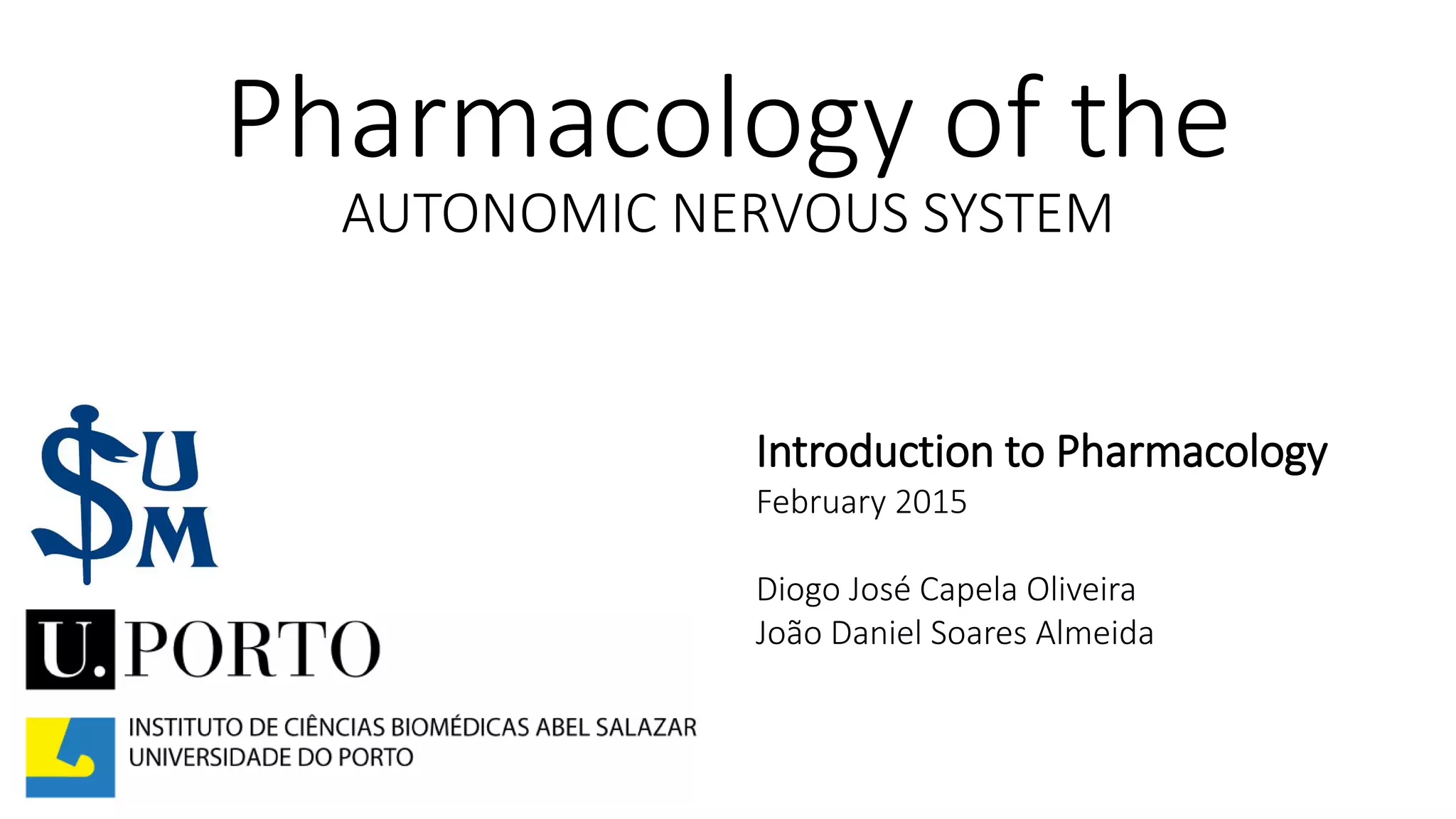 Pharmacology of the Autonomic Nervous System | PDF