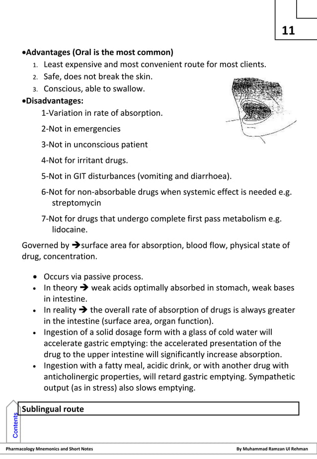 Pharmacology Short Notes and Mnemonics By Muhammad Ramzan Ul Rehmaan ...