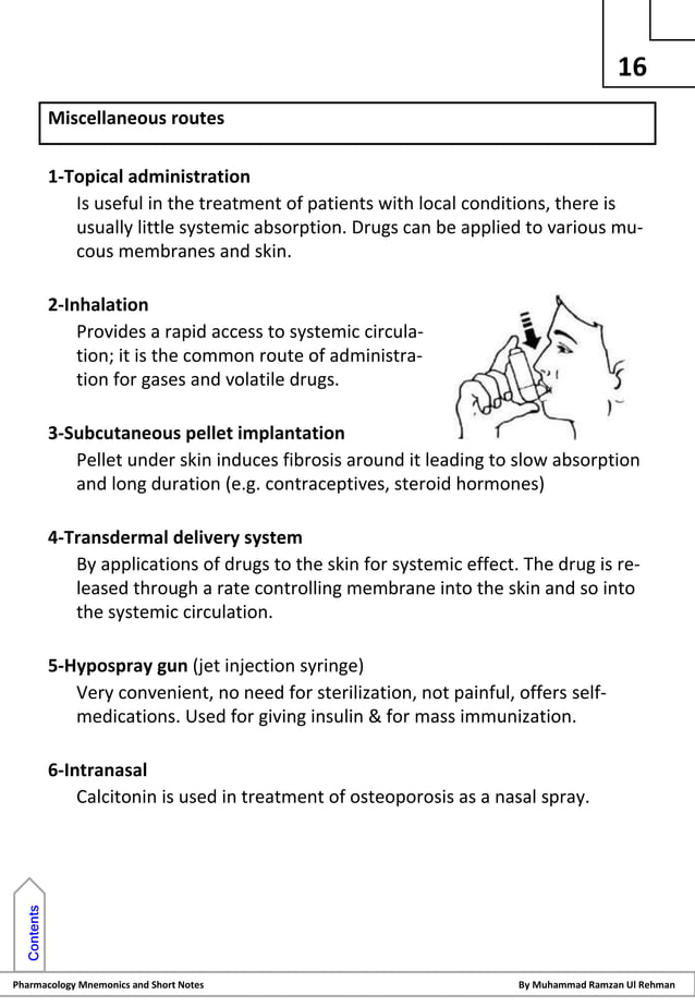 Pharmacology Short Notes and Mnemonics By Muhammad Ramzan Ul Rehmaan ...