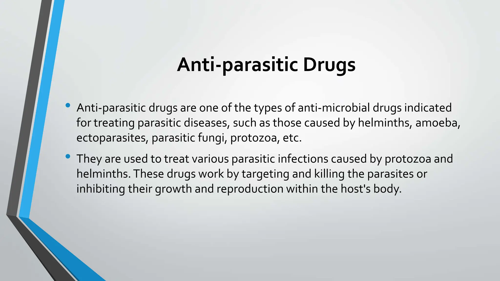 A Simple Overview of Anti-parasitic Drugs | PPTX