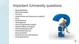 Pharmacology unit 1 | PPTX