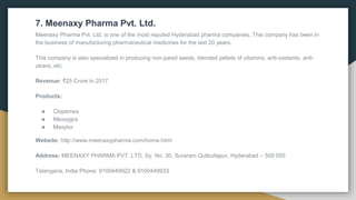 Top Pharma companies in Hyderabad | PPTX