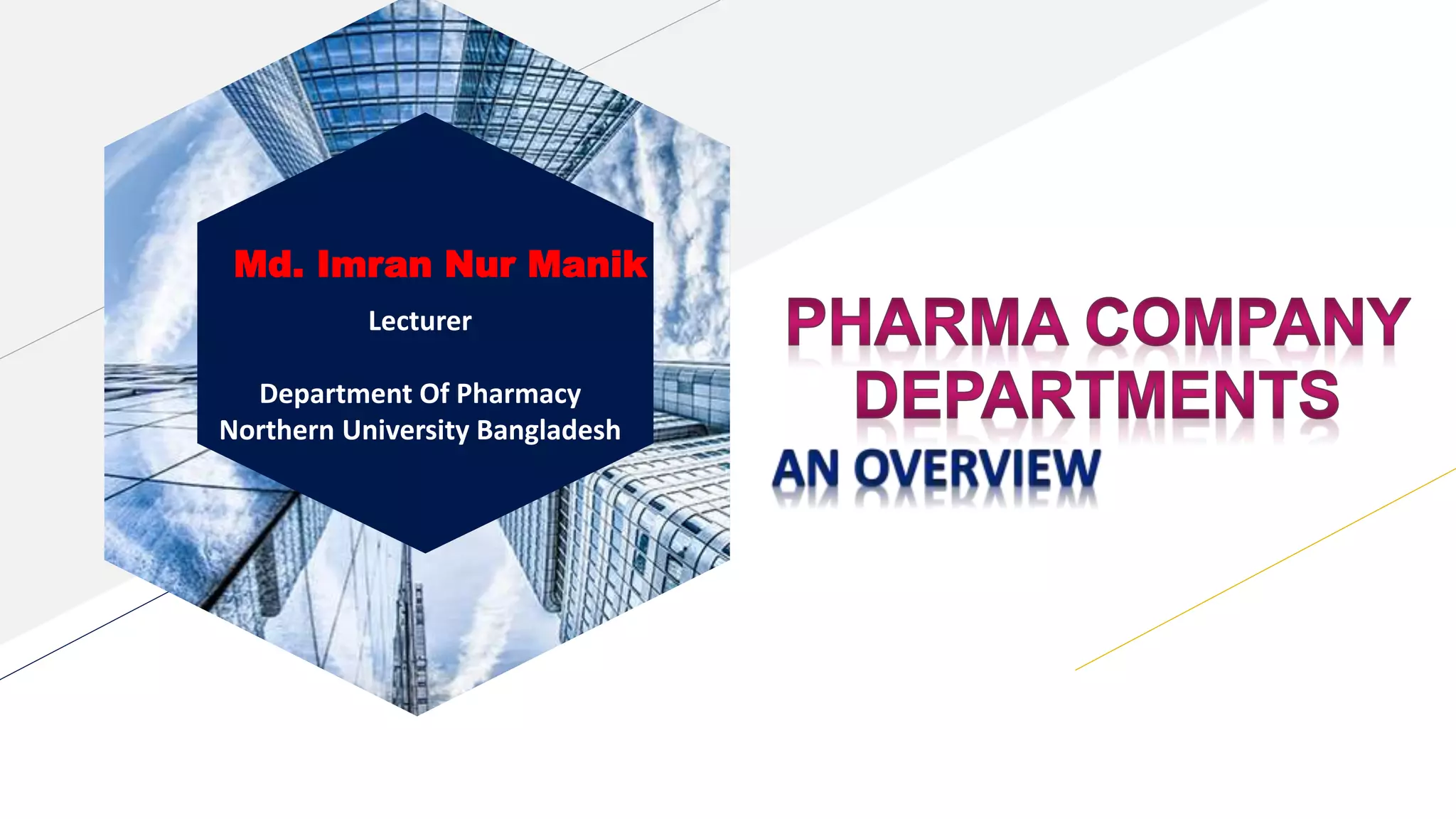 Pharma company Departments | PPTX