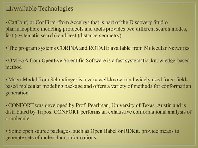 conformational search used in Pharmacophore mapping | PPTX