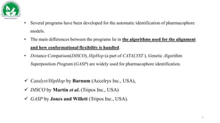 Pharmacophore Identification Programs.pptx | Computer Software and Applications | Computing