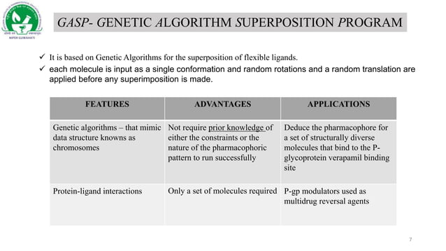 Pharmacophore Identification Programs.pptx | Computer Software and Applications | Computing