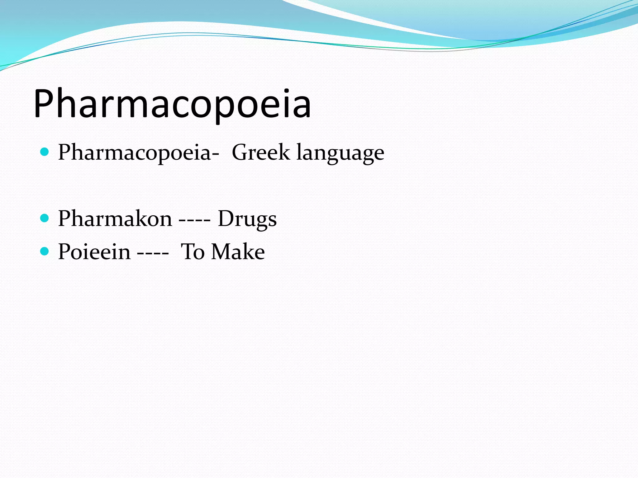 Pharmacopoeia and Pharmacy | PPT