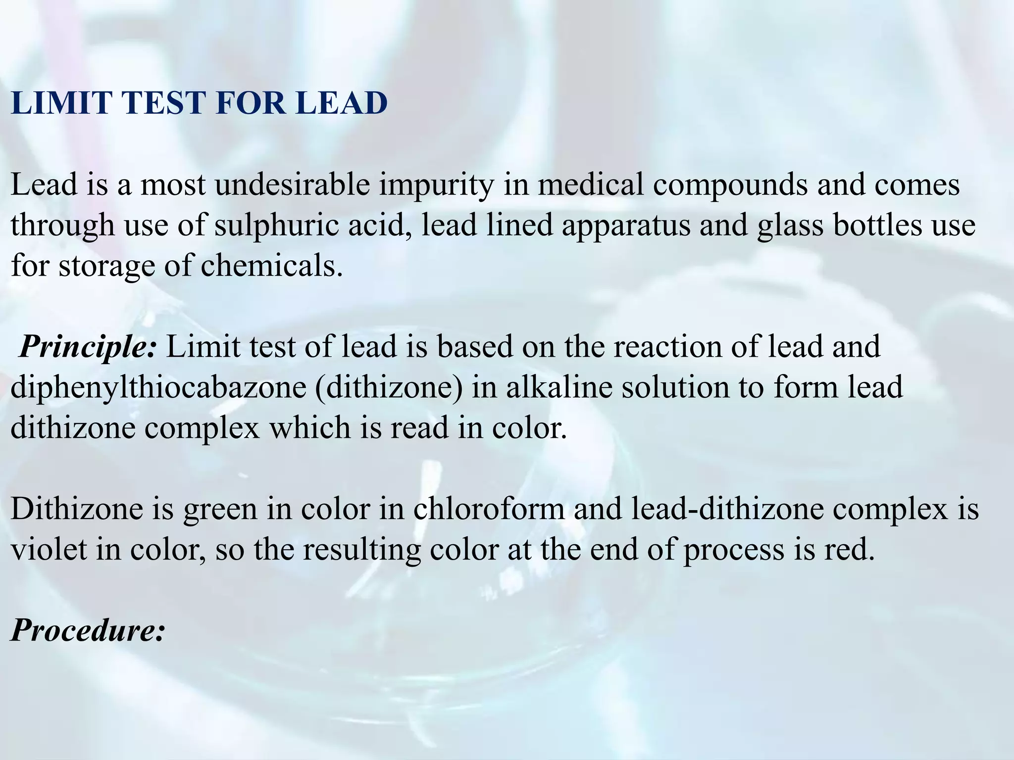 Pharmacopoeias,Sources of Impurities in Medicinal agents and Limit ...