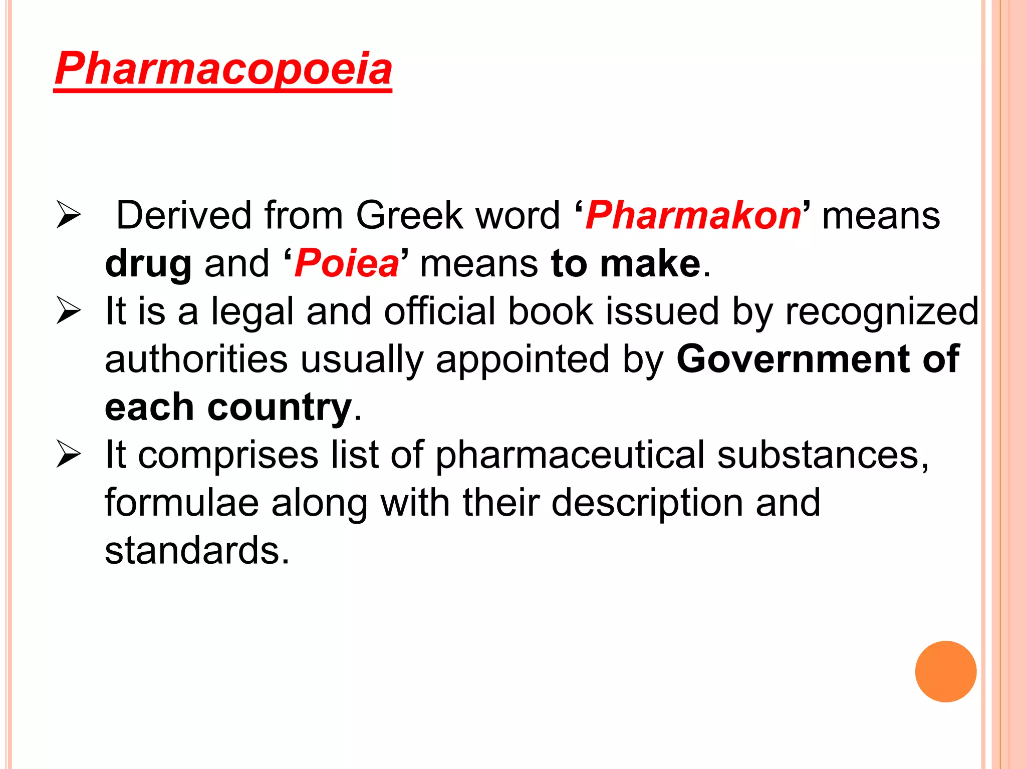 Pharmacopoeia | PPTX