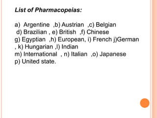 Pharmacopoeia | PPTX