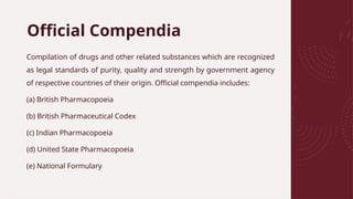 PHARMACOPOEIA : the book of formulation . | PPTX