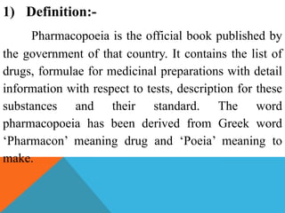 Pharmacopoeia ppt 1 | PDF