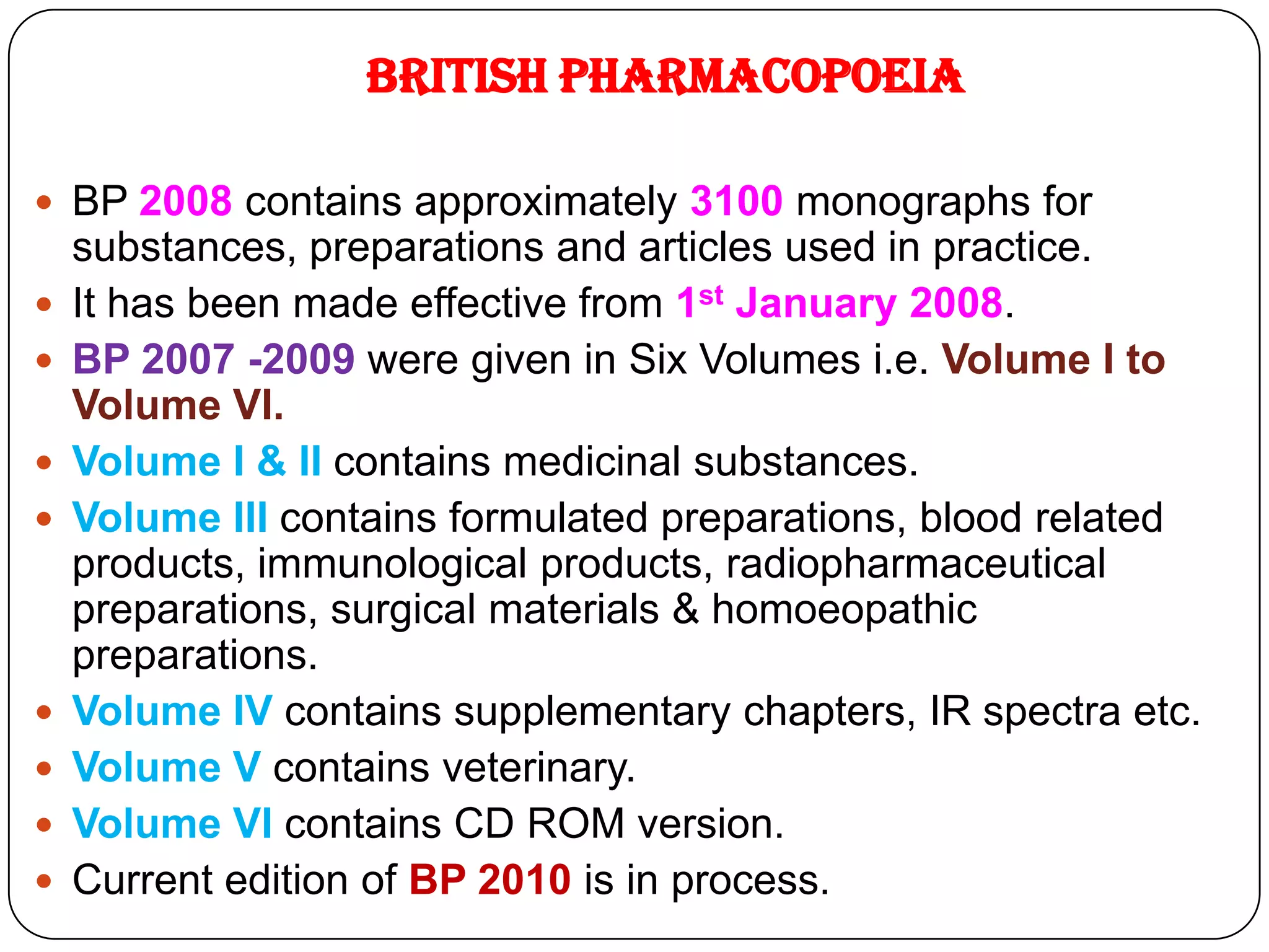 Pharmacopoeias | PPTX