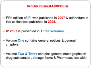 Pharmacopoeias | PPTX