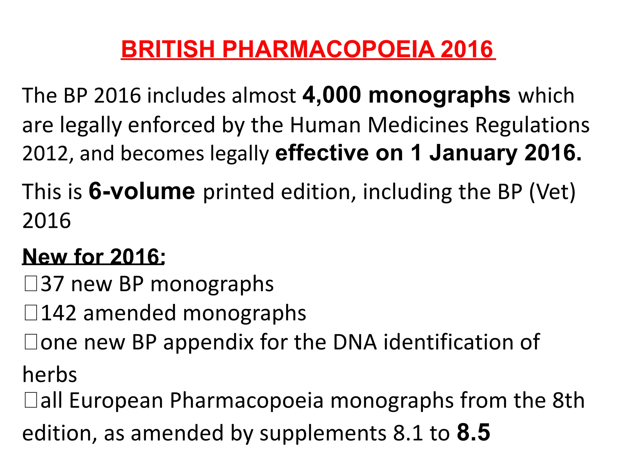 Pharmacopoeias | PPTX