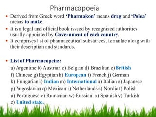 Pharmacopoeia types | PPTX