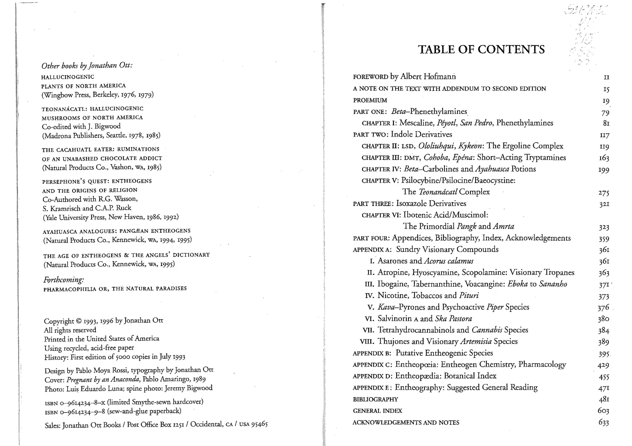 Pharmacotheon entheogenic drugs, their plant sources and history ...