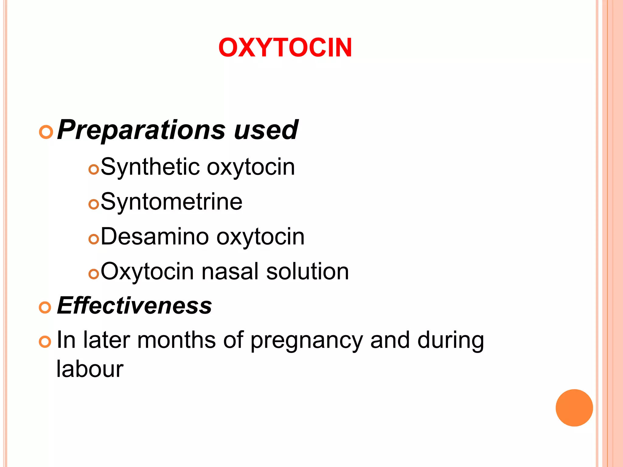 Pharmacotherapeutics in obstetrics | PPTX