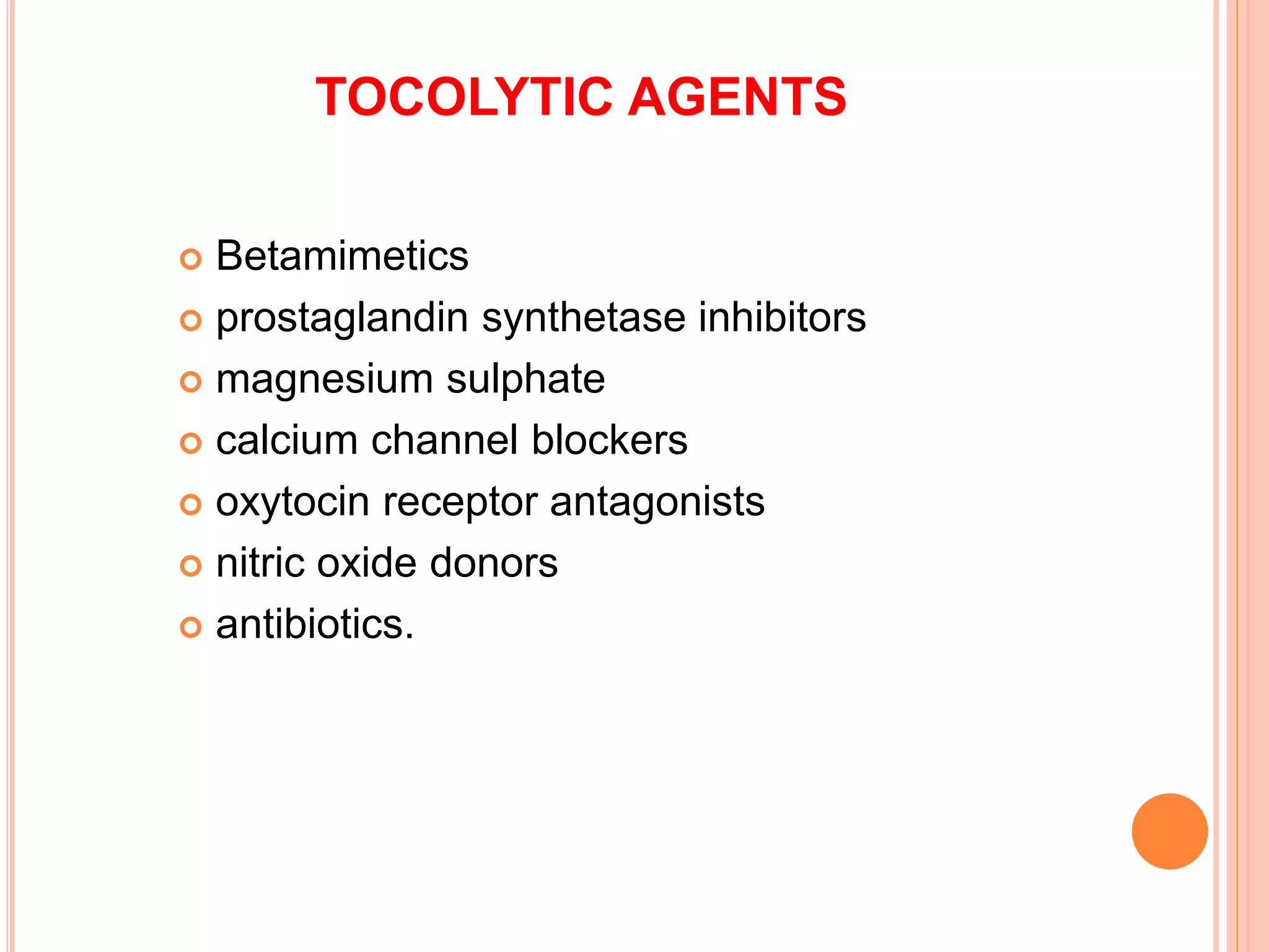 Pharmacotherapeutics in obstetrics | PPTX