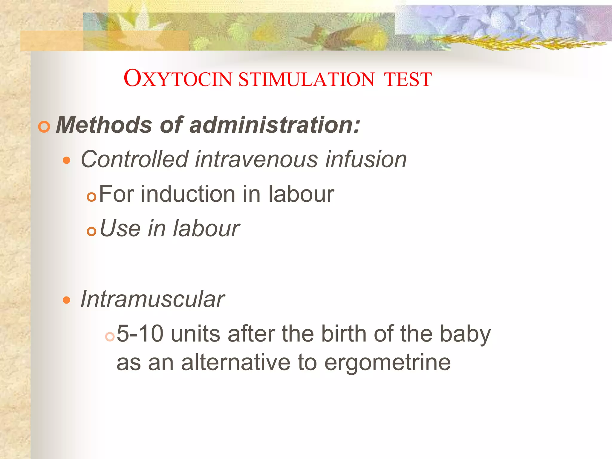 Pharmaco therapeutics in obstetrics | PPTX