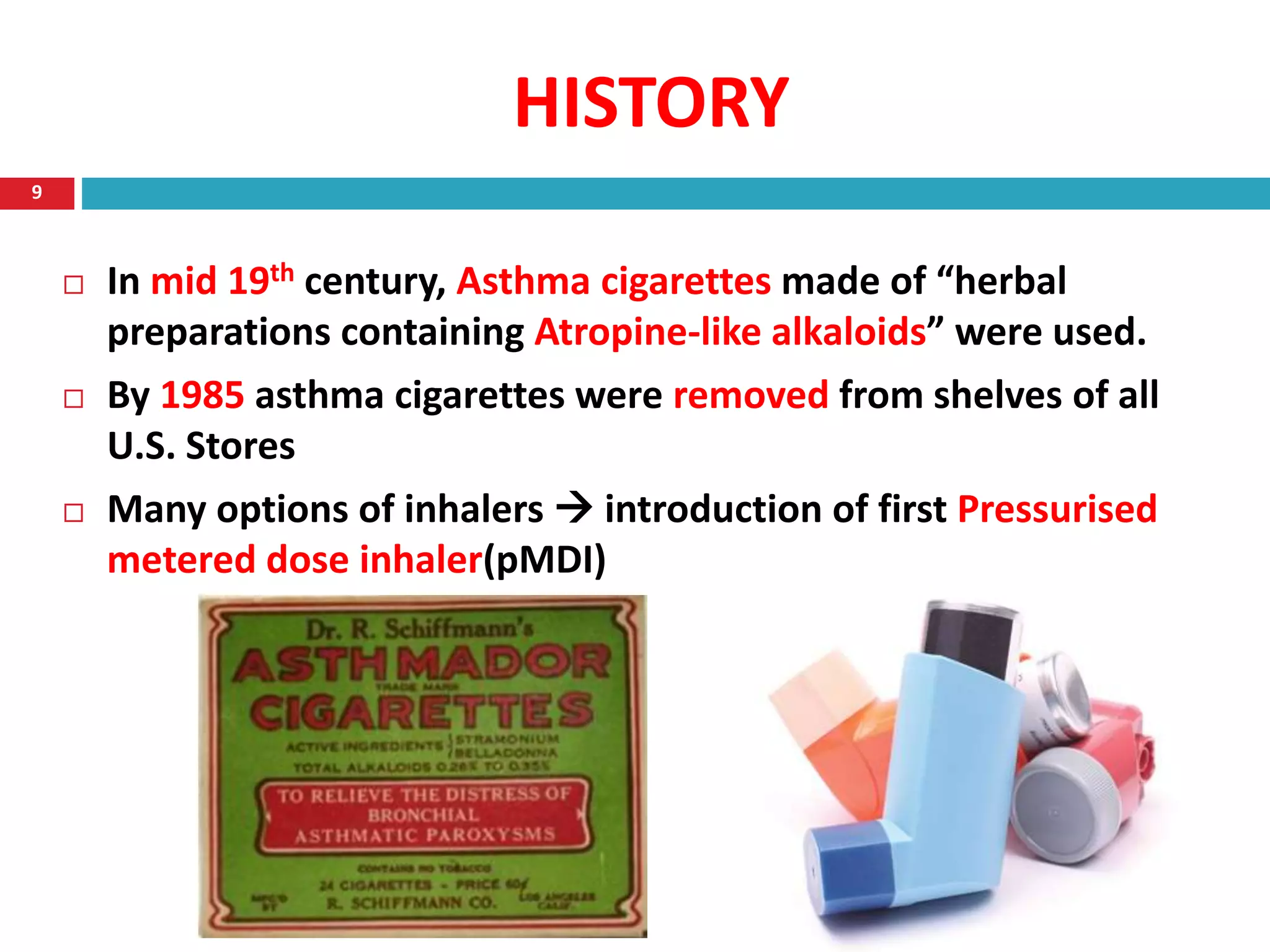 Pharmacotherapy in bronchial asthma and recent advances | PPTX