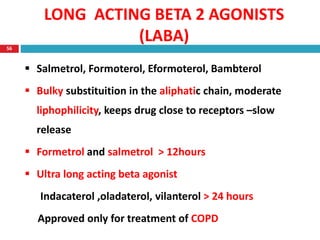 Pharmacotherapy in bronchial asthma and recent advances | PPTX