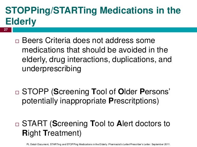 Pharmacotherapy and adherence to beers criteria (providers)