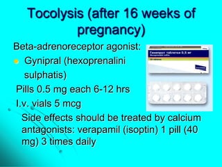 Pharmacotherapy in obstetrics | PPTX