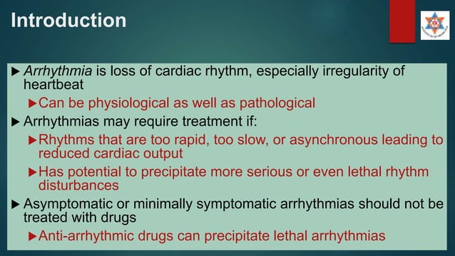 Pharmacotherapy of arrhythmia | PPTX | Heart and Cardiovascular ...