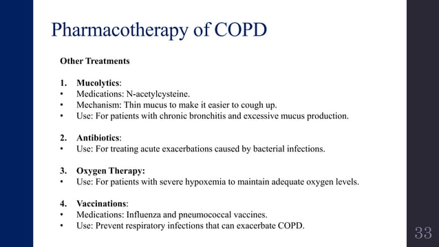 Pharmacotherapy of Asthma and Chronic Obstructive Pulmonary Disease (COPD) | PPTX | Allergies ...