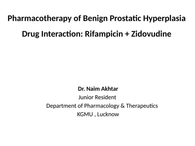 Pharmacotherapy of Benign Prostatic Hyperplasia drug interaction ...