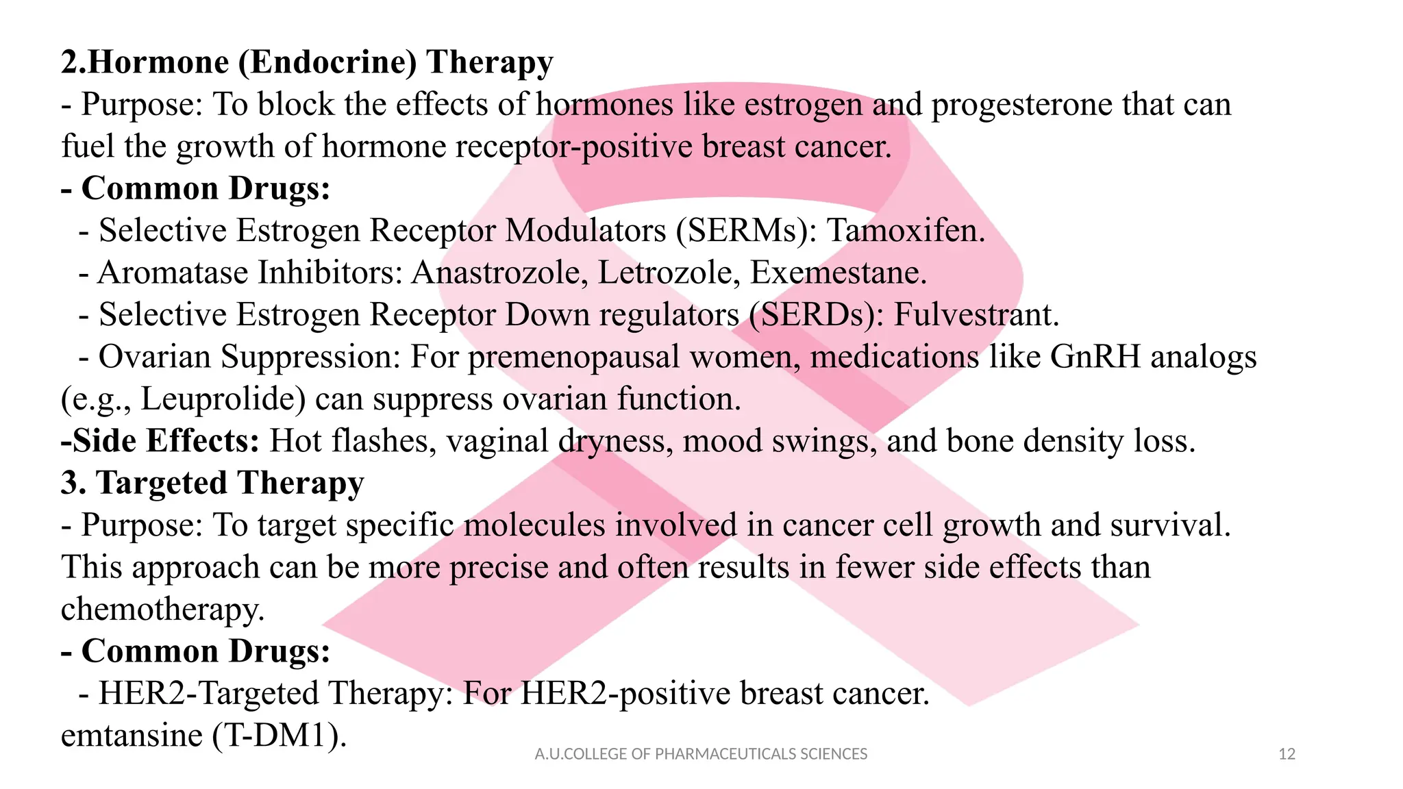 Pharmacotherapy & Pathophysiology of Breast Cancer | PPTX