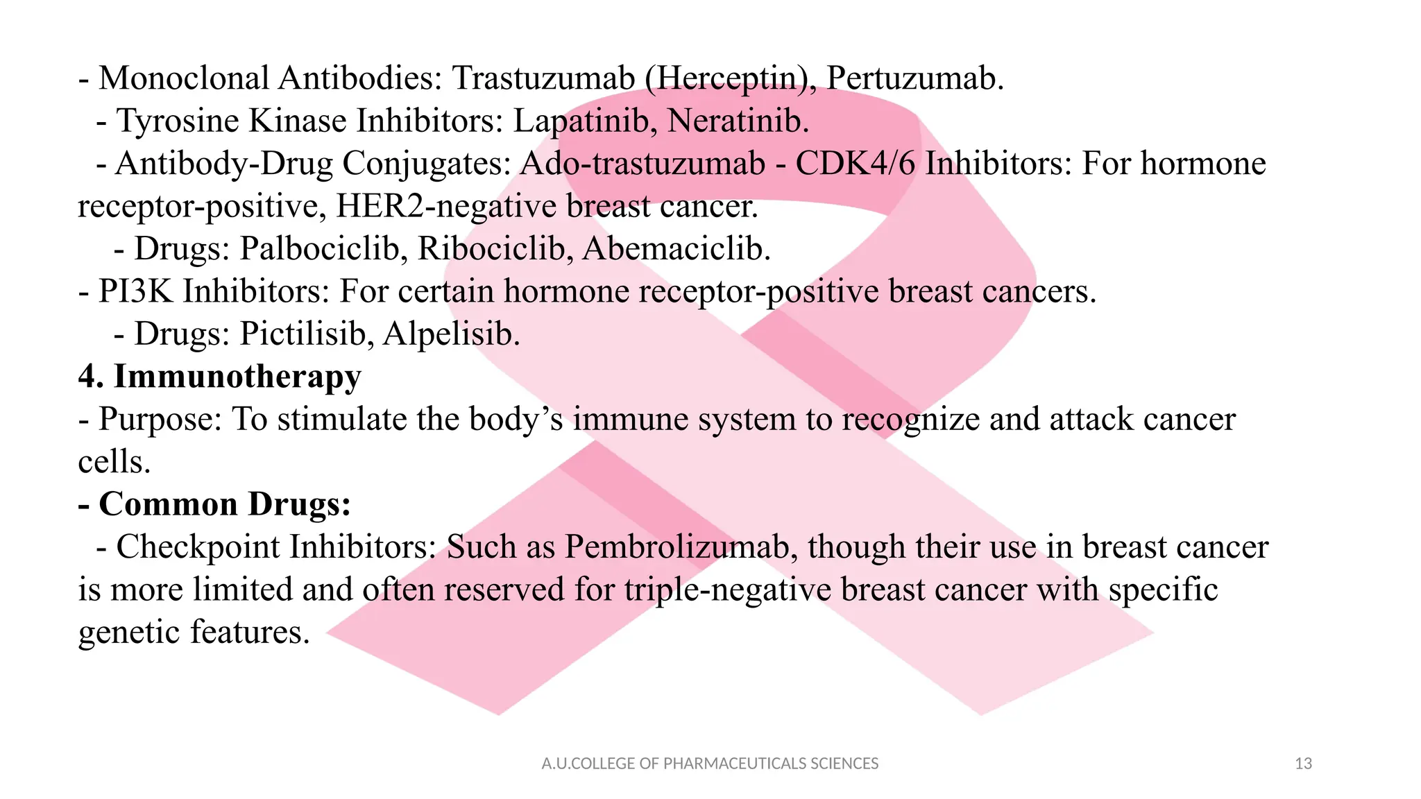 Pharmacotherapy & Pathophysiology of Breast Cancer | PPTX