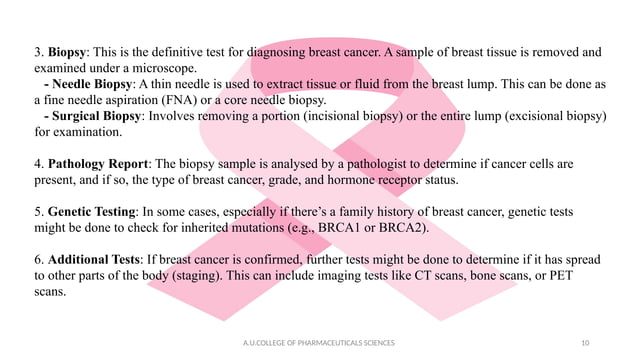 Pharmacotherapy & Pathophysiology of Breast Cancer | PPTX | Cancer ...