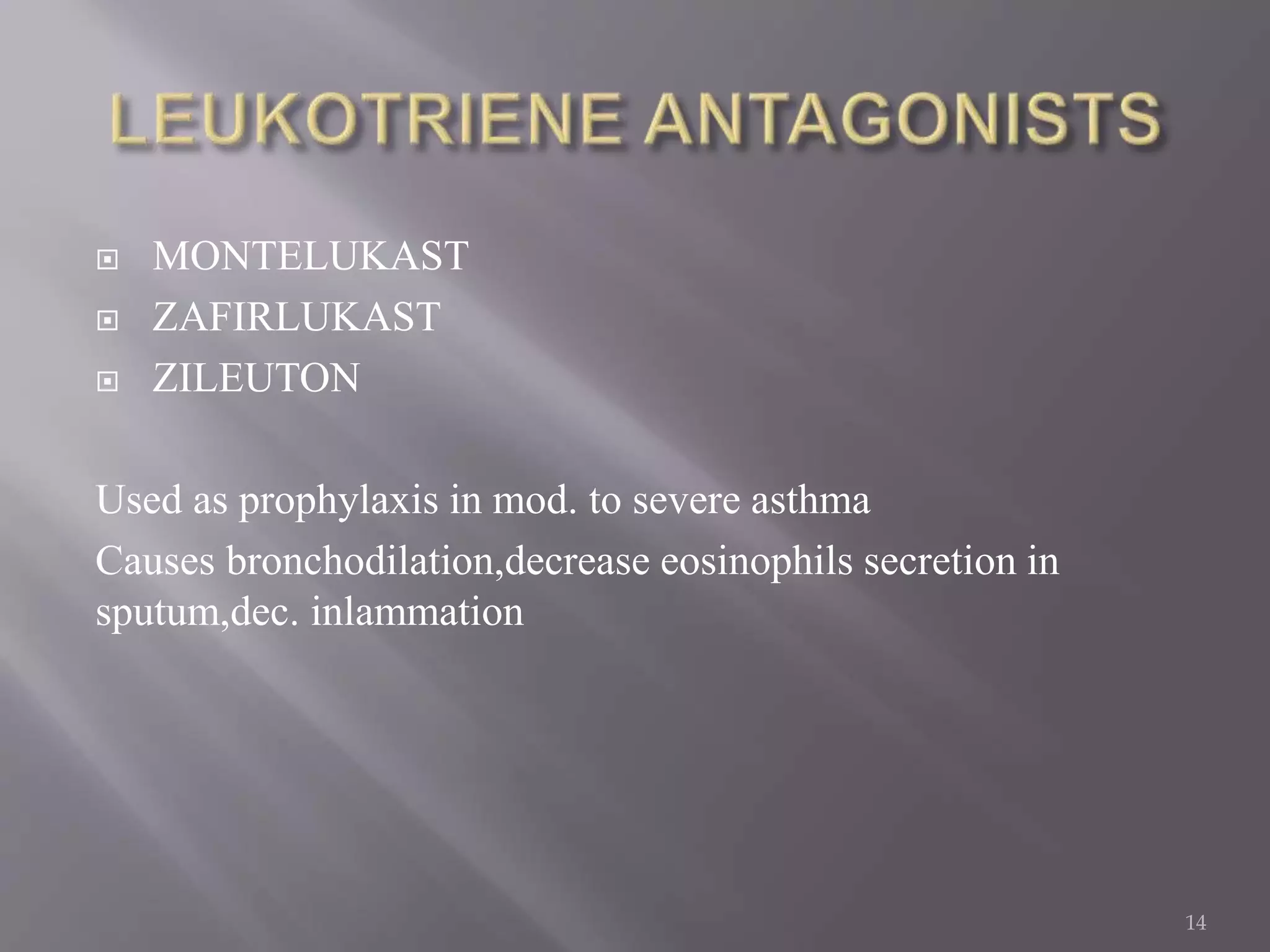 Pharmacotherapy of bronchial asthma | PPTX
