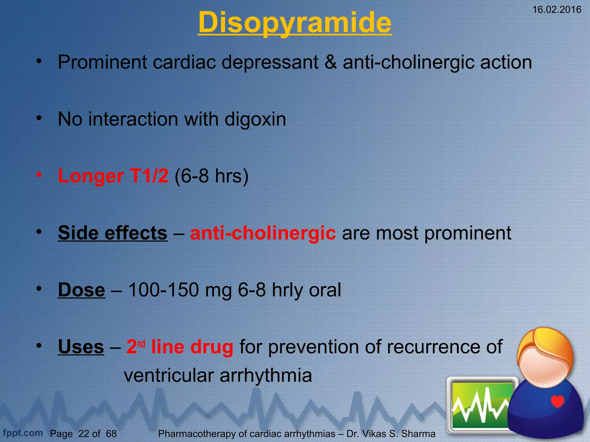 Pharmacotherapy of cardiac arrhythmias | PPT