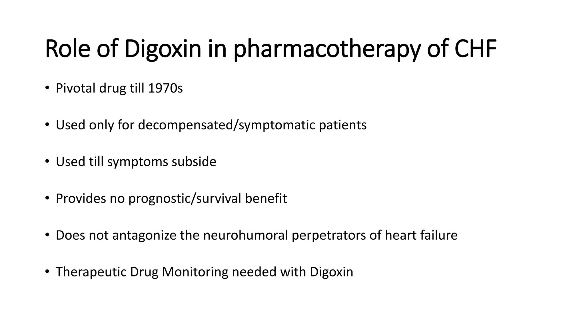 Pharmacotherapy of congestive heart failure symptomatic benefits | PPTX
