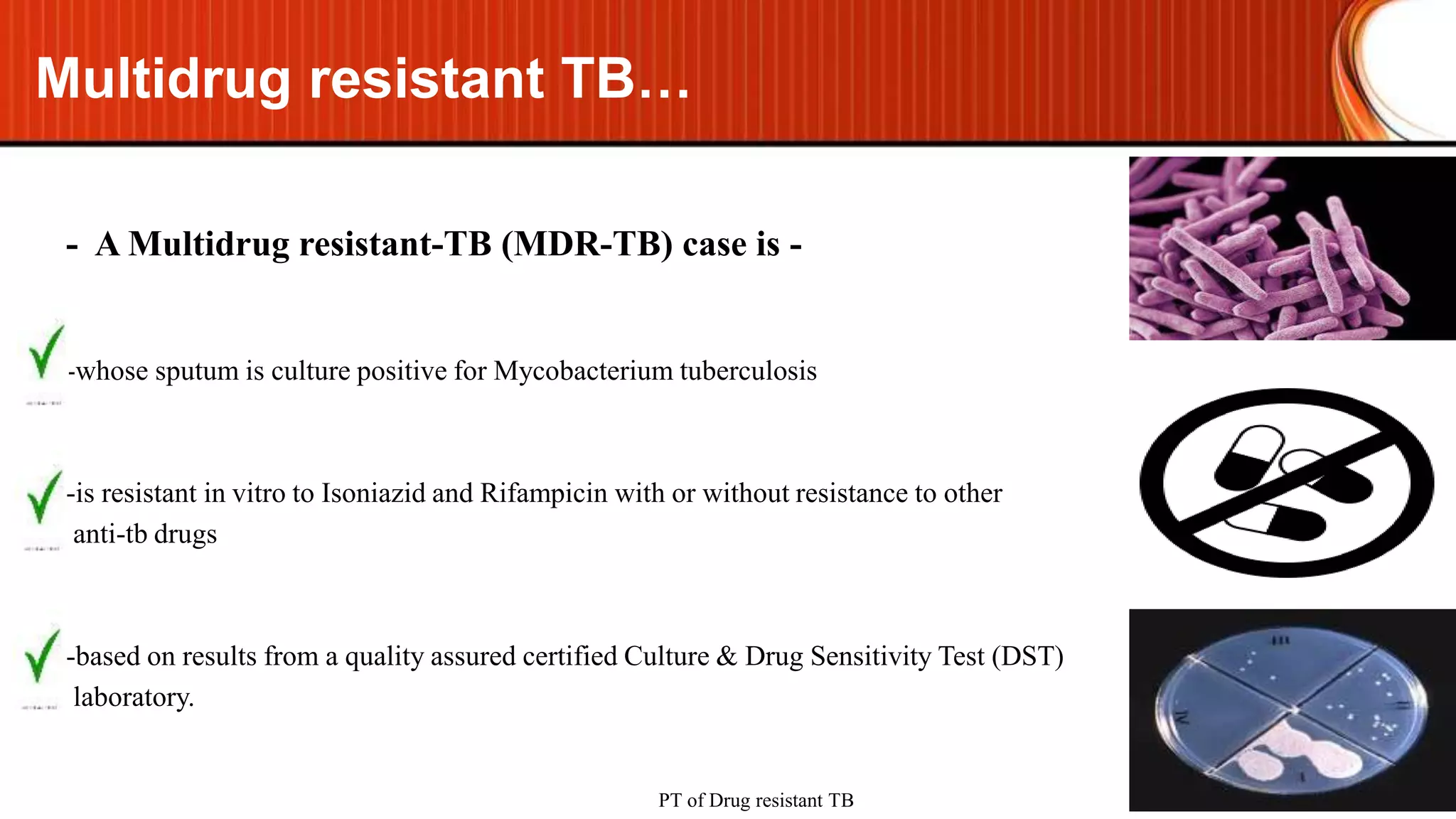 Pharmacotherapy of drug resistant Tuberculosis | PPTX