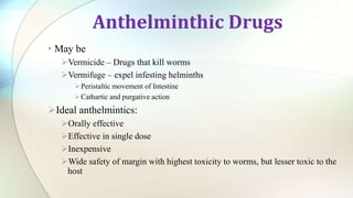 Pharmacotherapy of helminthic infections ashraf | PPTX