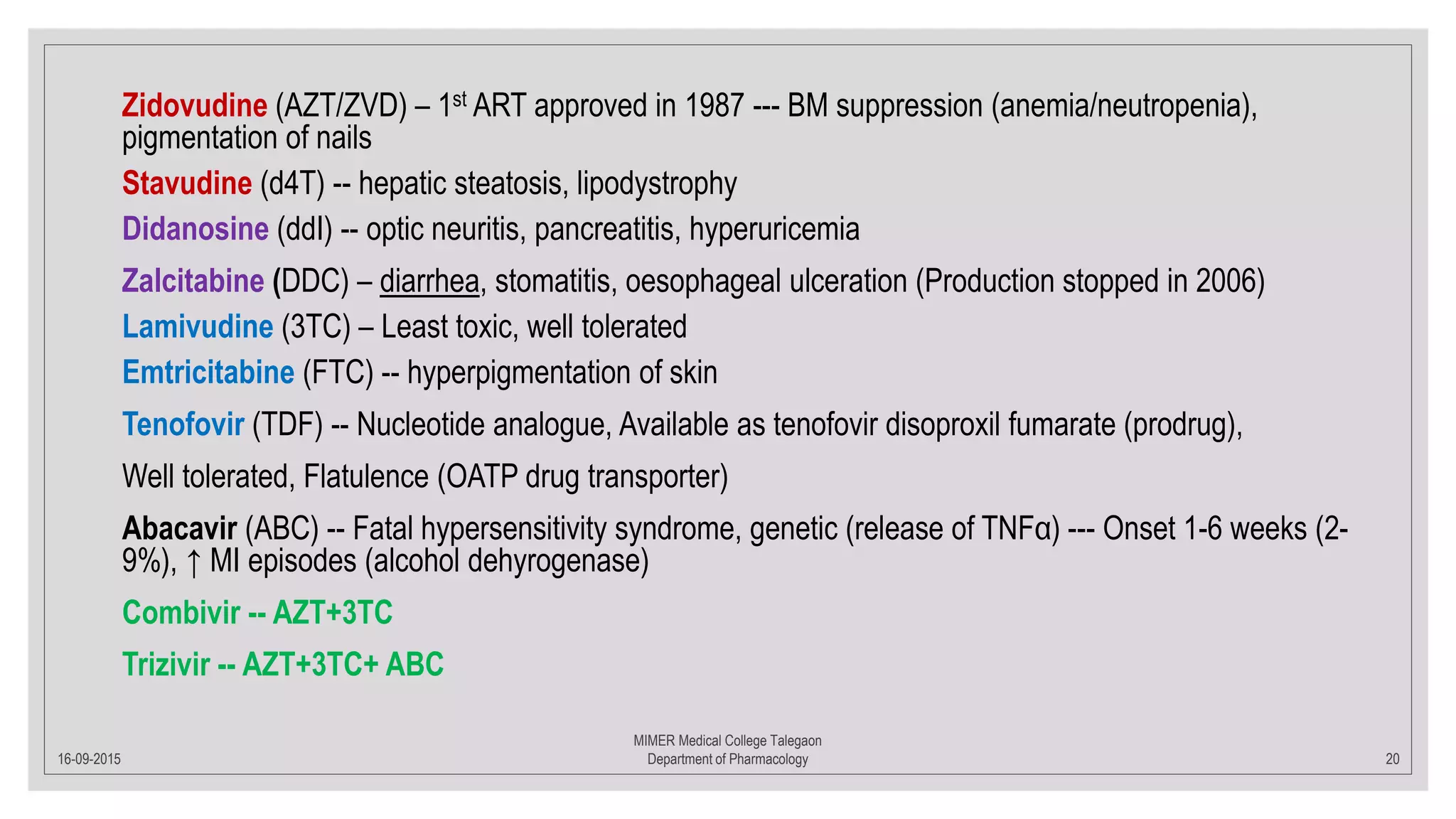 Pharmacotherapy of HIV | PPTX